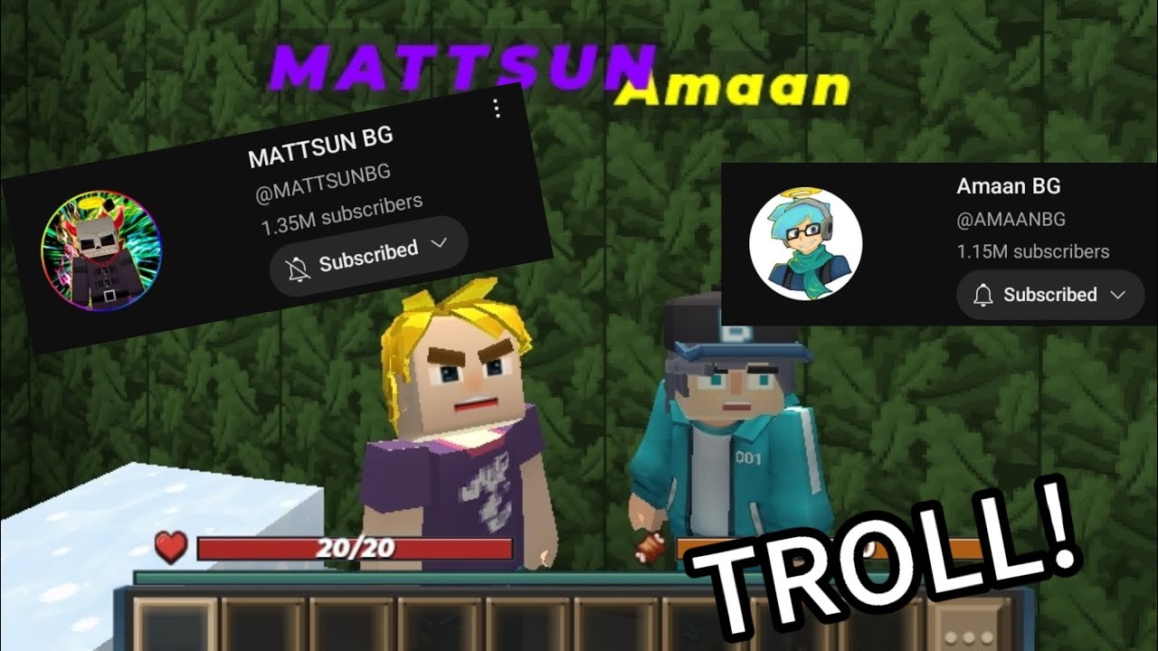 Amaan & MATTSUN Troll! || Blockman Go (Ft. @OverBMG ) - YouTube