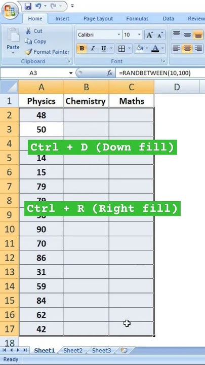Generate random numbers in Excel | randbetween() #excel #exceltips #exceltricks - YouTube