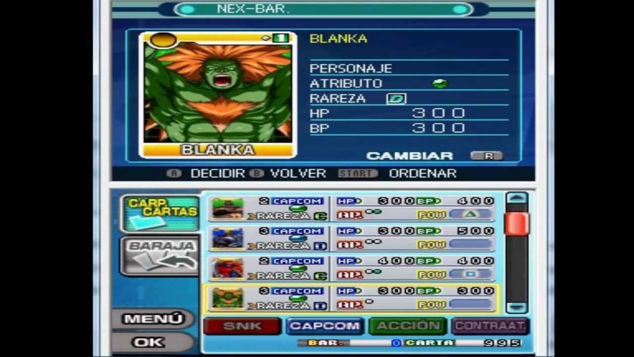 Snk Vs Capcom Card fighter DS All cards - YouTube