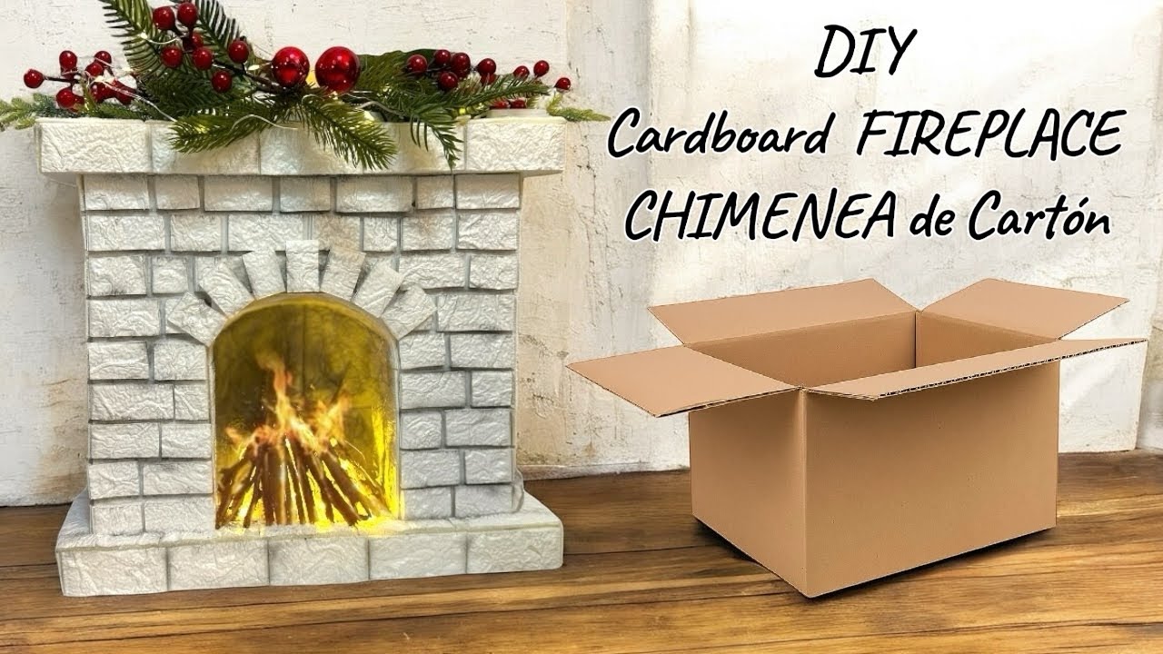 DIY Handmade Fireplace / Chimenea de Cartón / TUTORIAL - YouTube