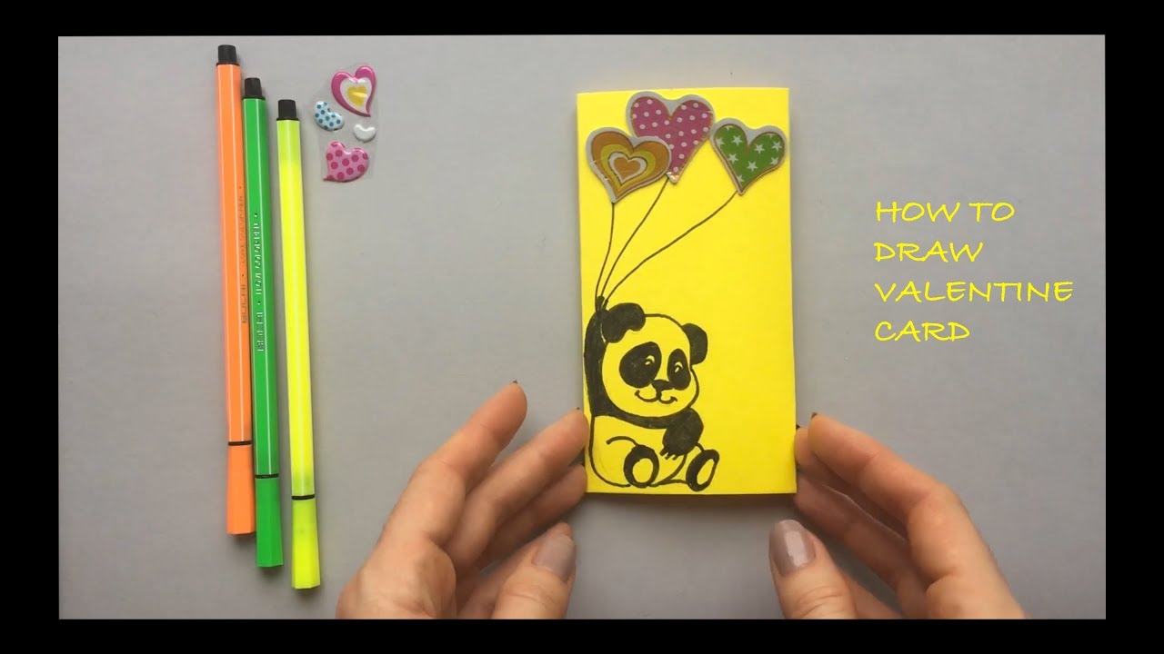 How To Draw Valentine Card - YouTube