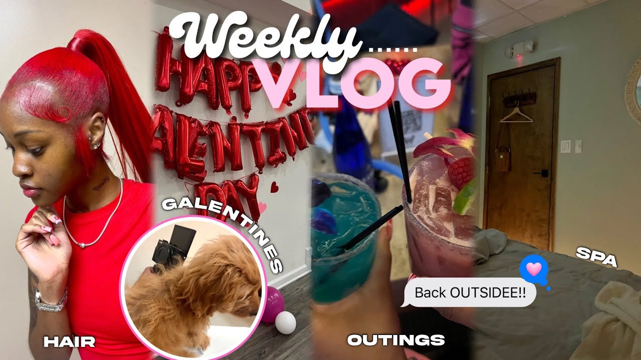 WEEKLY VLOG | BACK OUTSIDE: We Hit 5k! Hair, Spa, Galentines, Tattoos ...