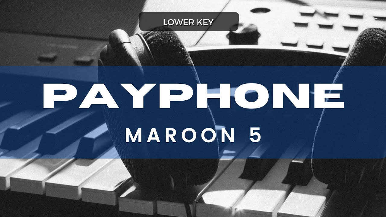 Payphone - Maroon 5 (Acoustic Karaoke) Lower Key - YouTube