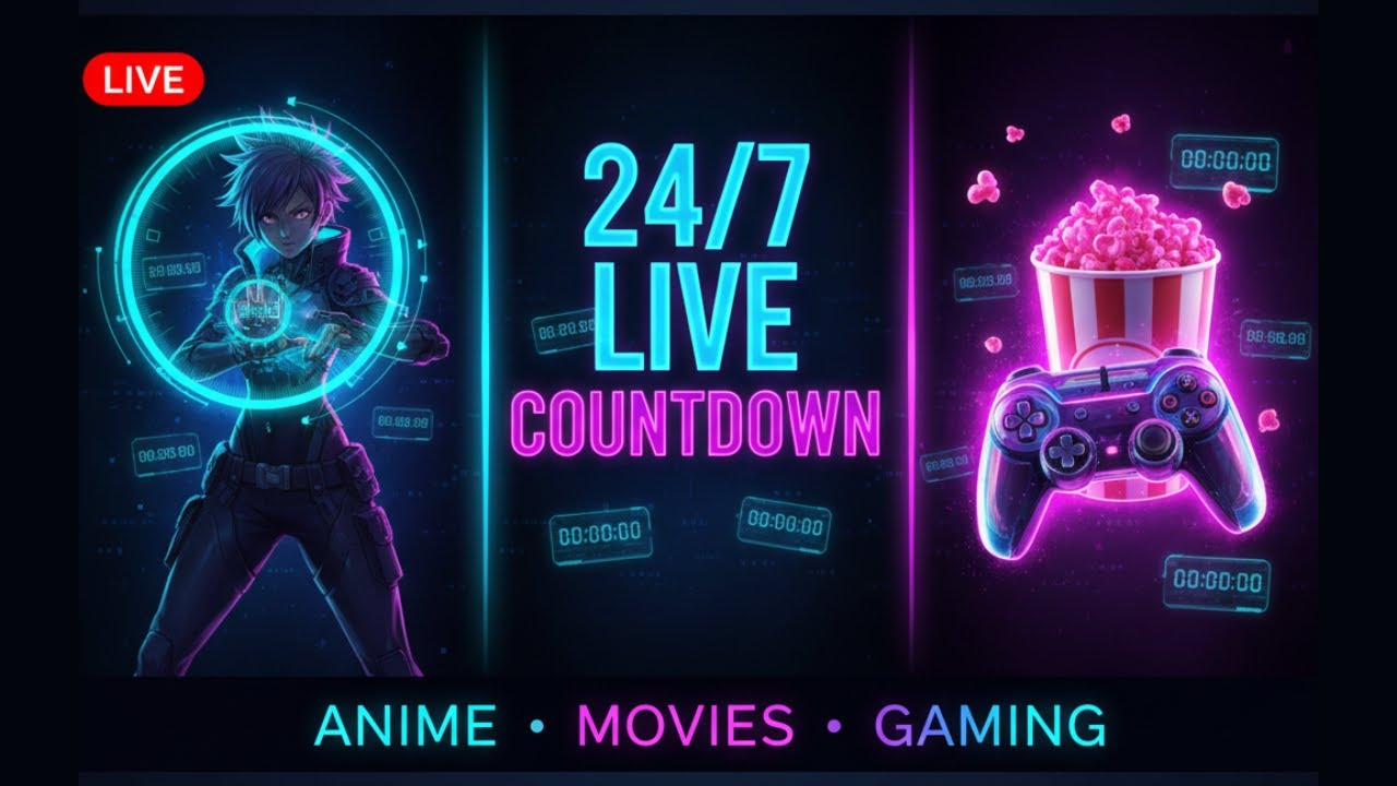 🔴 24/7 LIVE Countdown: Anime Episodes, Movie Releases & New Games 2025 ...