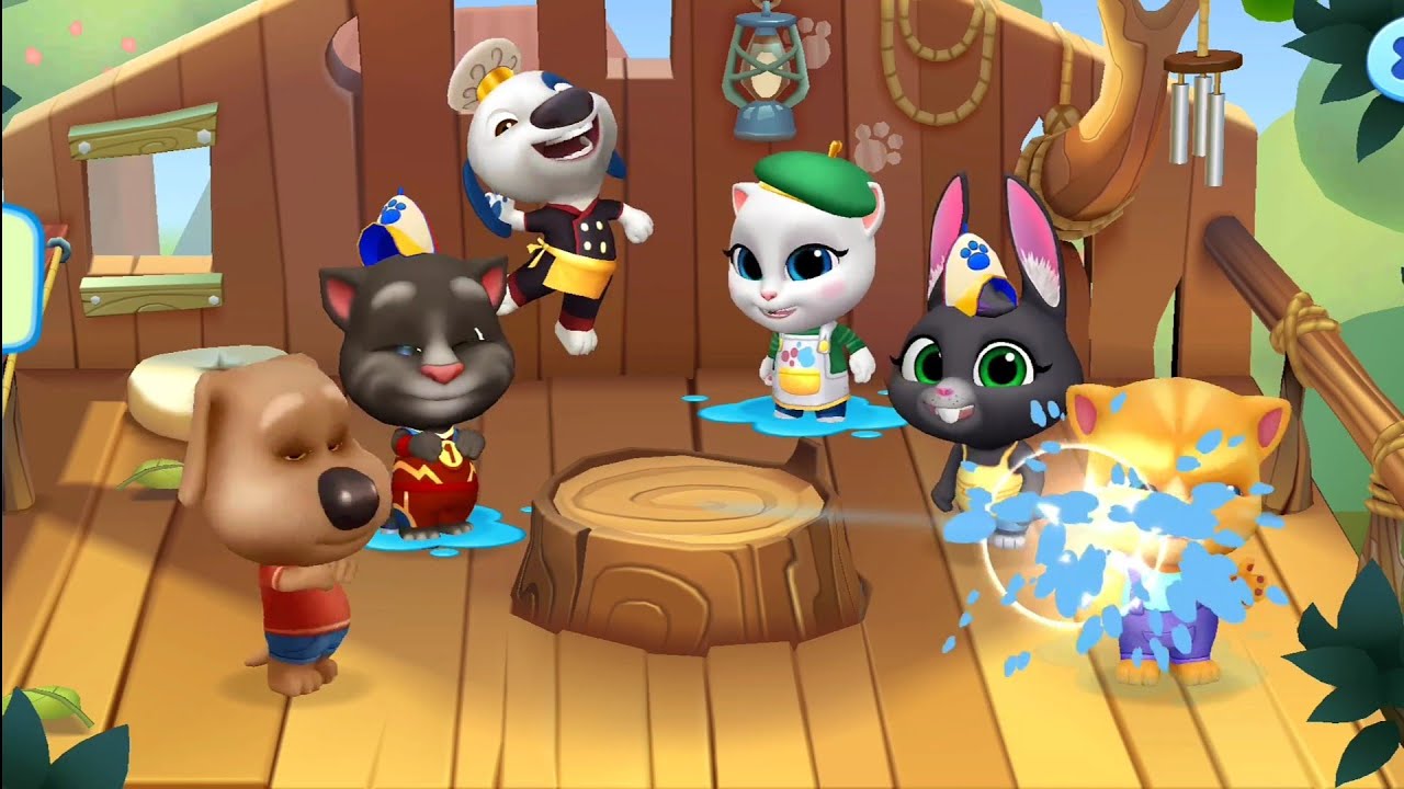 Talking Tom New Shorts, very funny | Tom and her friends Playing games ...