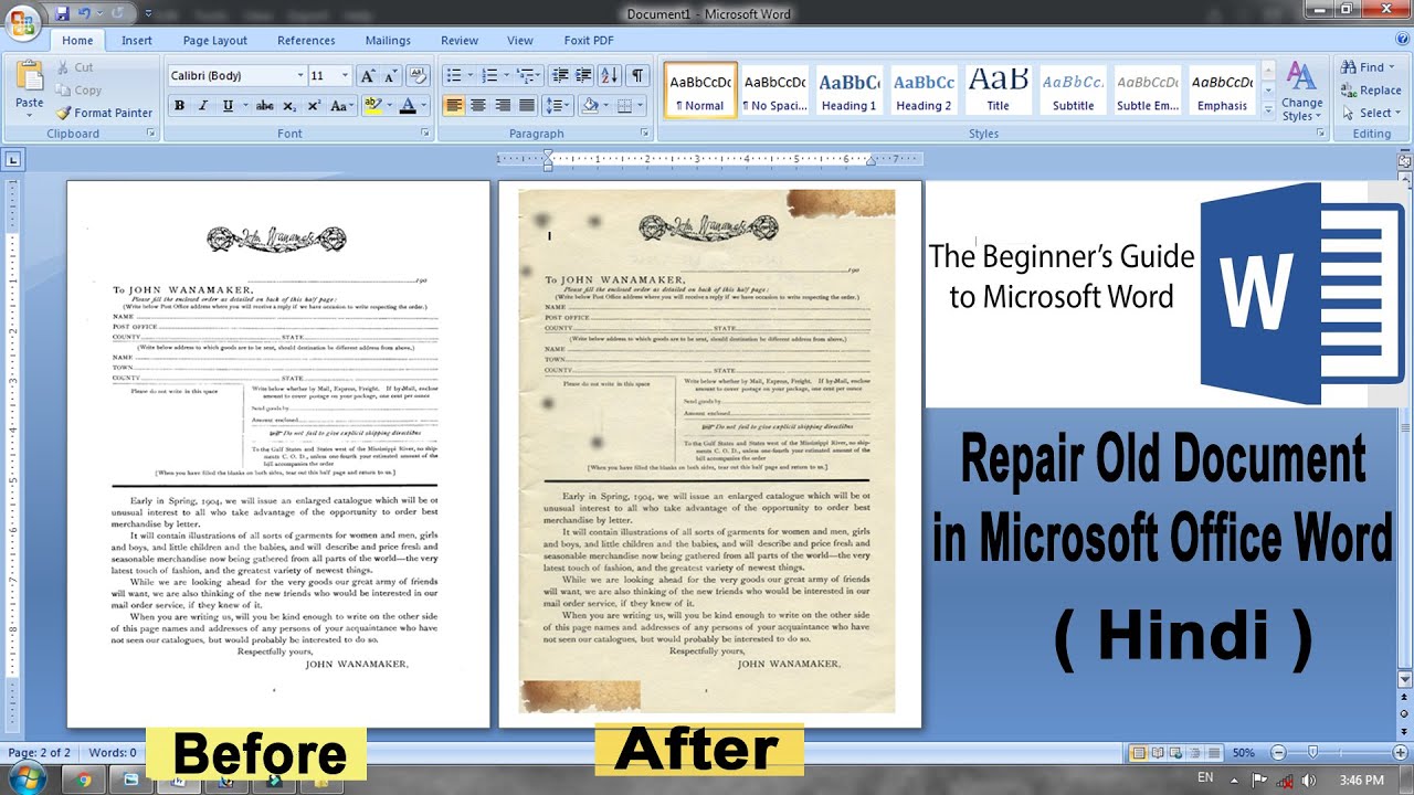 How To Repair Old Document in Microsoft Office Word 2007, 2008, 2010 ...