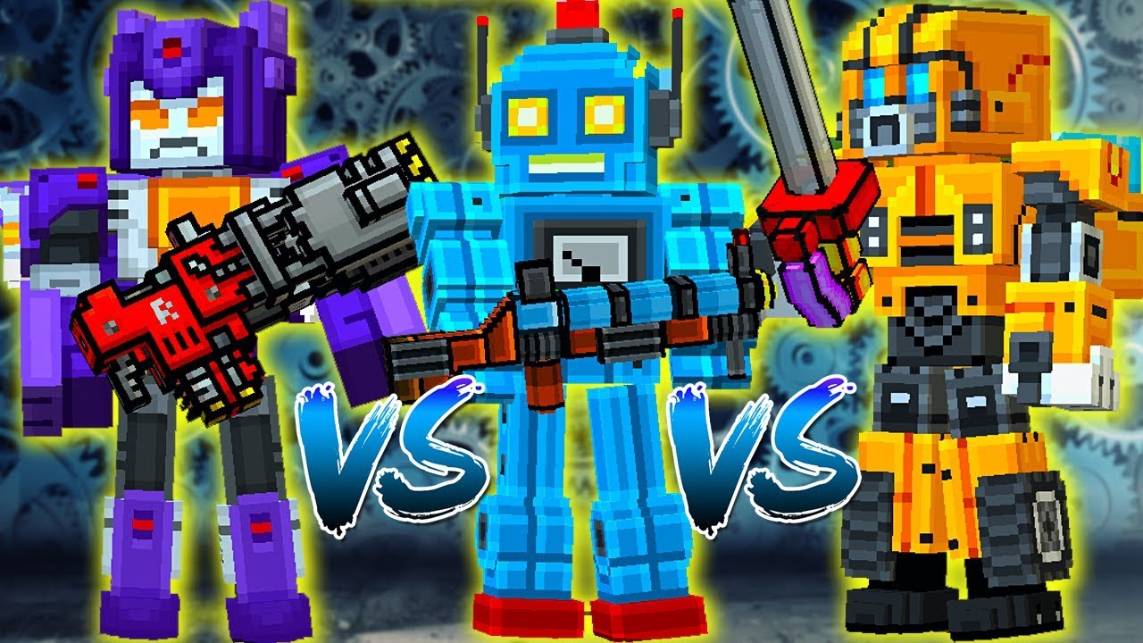 Pixel Gun 3D - Friendly Bot VS Aggressive Bot VS Old Robot (On the ...