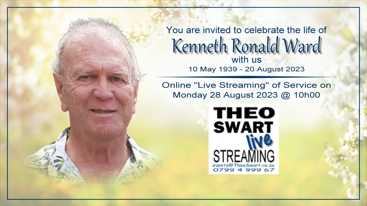 MEMORIAL SERVICE OF KENNETH RONALD WARD : 10/05/1939-20/08/2023 - YouTube