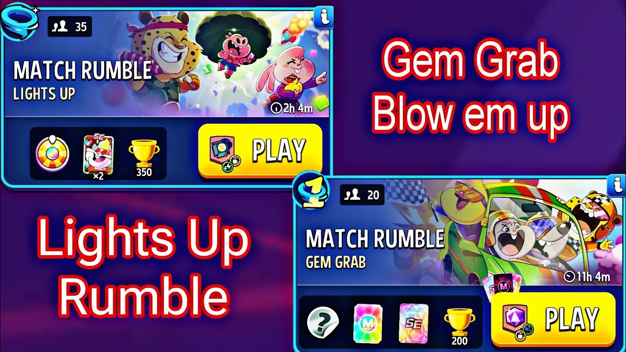 lights up blow em up rumble | 2 games | gem grab blow em up shared ...