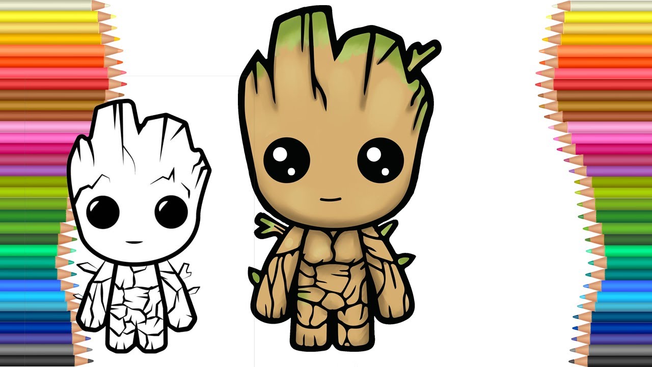 GROOT | MARVEL | How to Draw & Coloring Pages & Kids Songs - YouTube