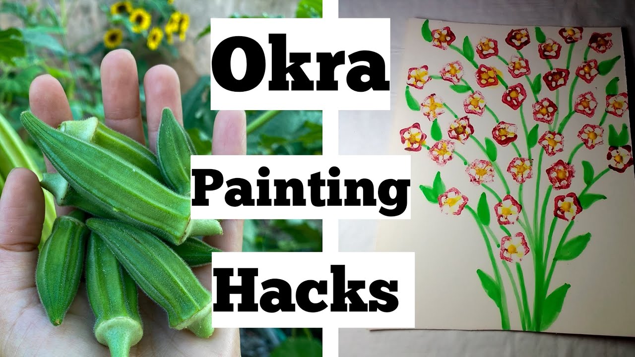 Ladyfinger painting| how to draw flowers with ladyfinger| simple and ...