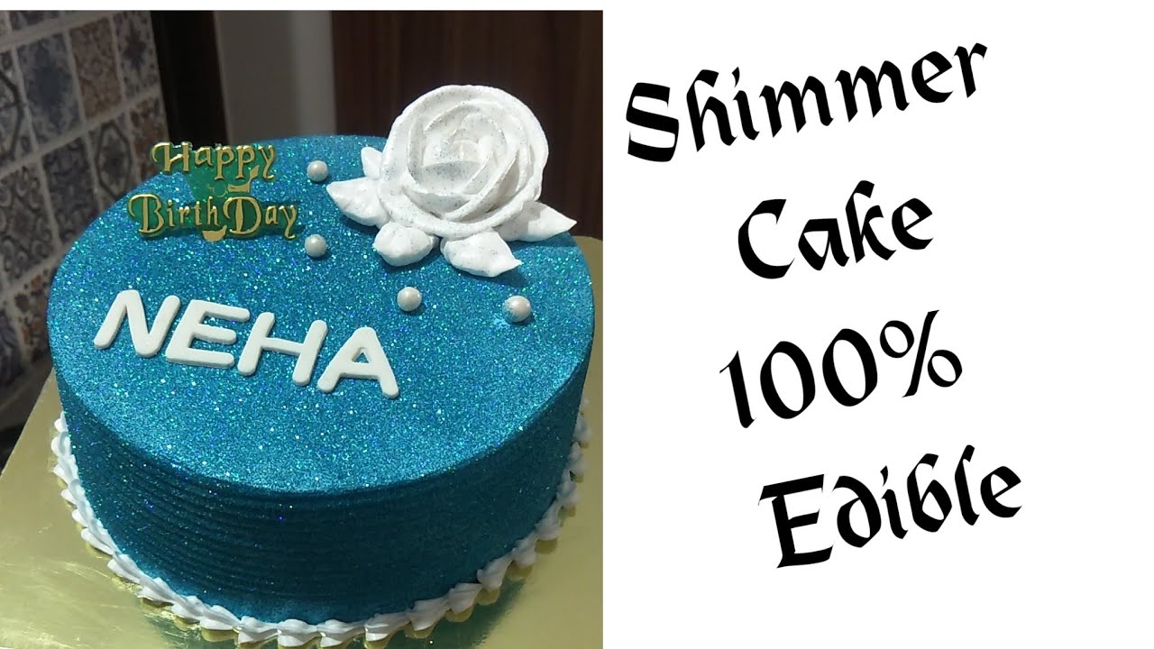 How To Make Shimmer Cake / Glitter Cake - YouTube