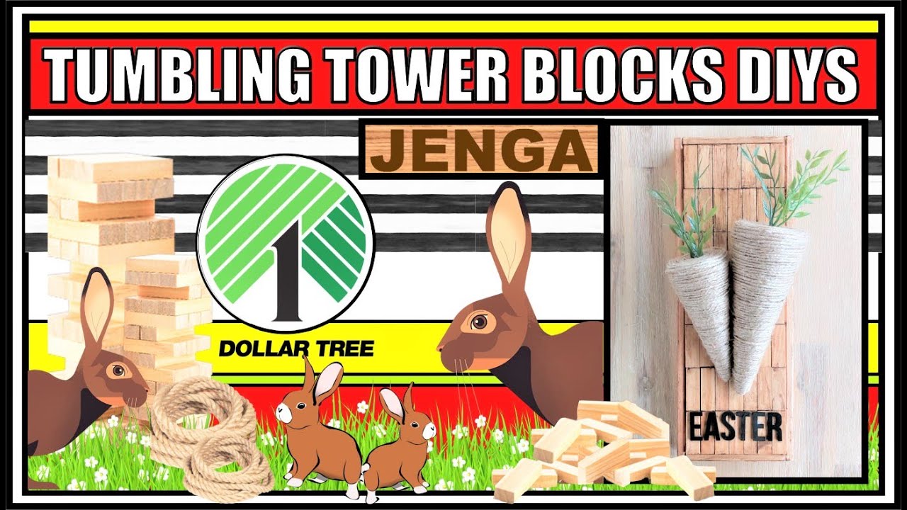 UNIQUE TUMBLING TOWER BLOCKS DIYS II EASTER DECOR II JENGA BLOCK EASTER ...