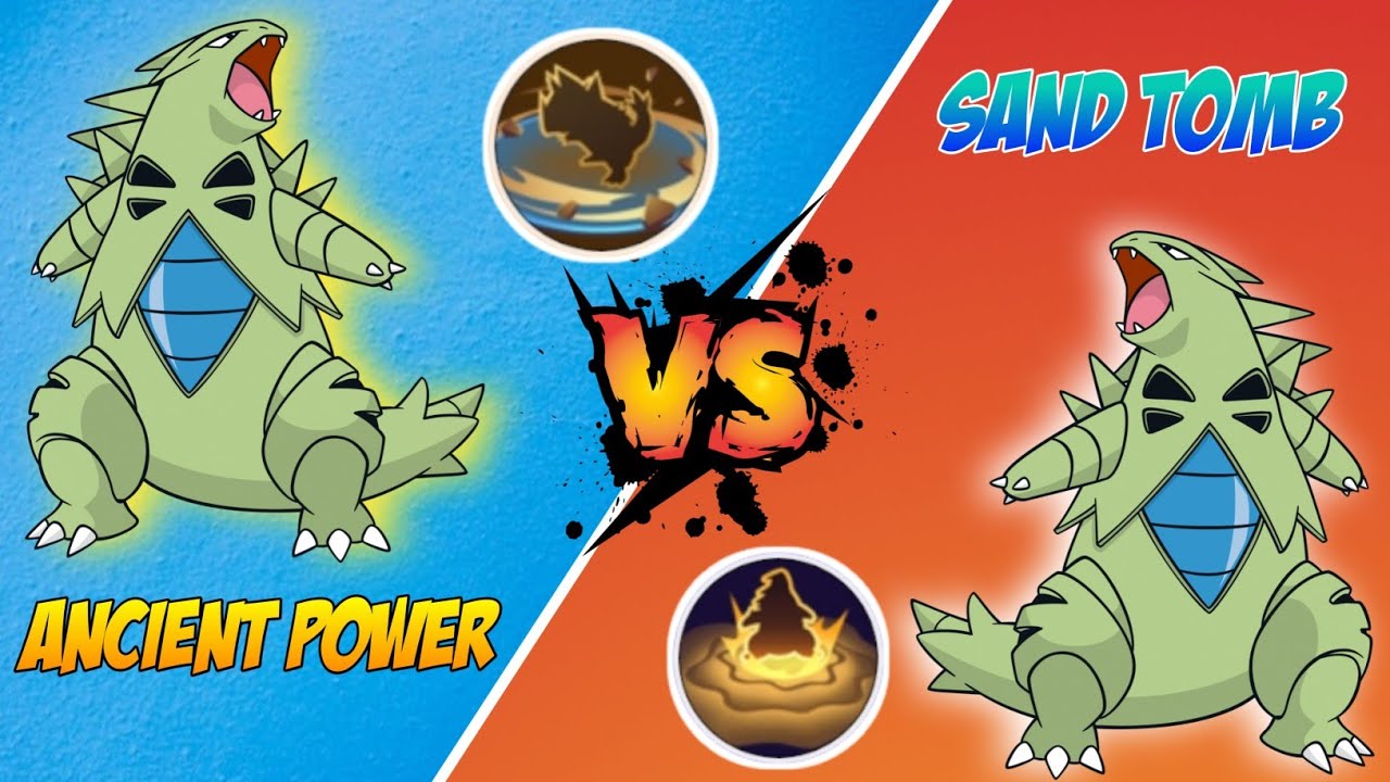 Tyranitar Ancient Power V/S Sand Tomb move damage comparison 😱 ...