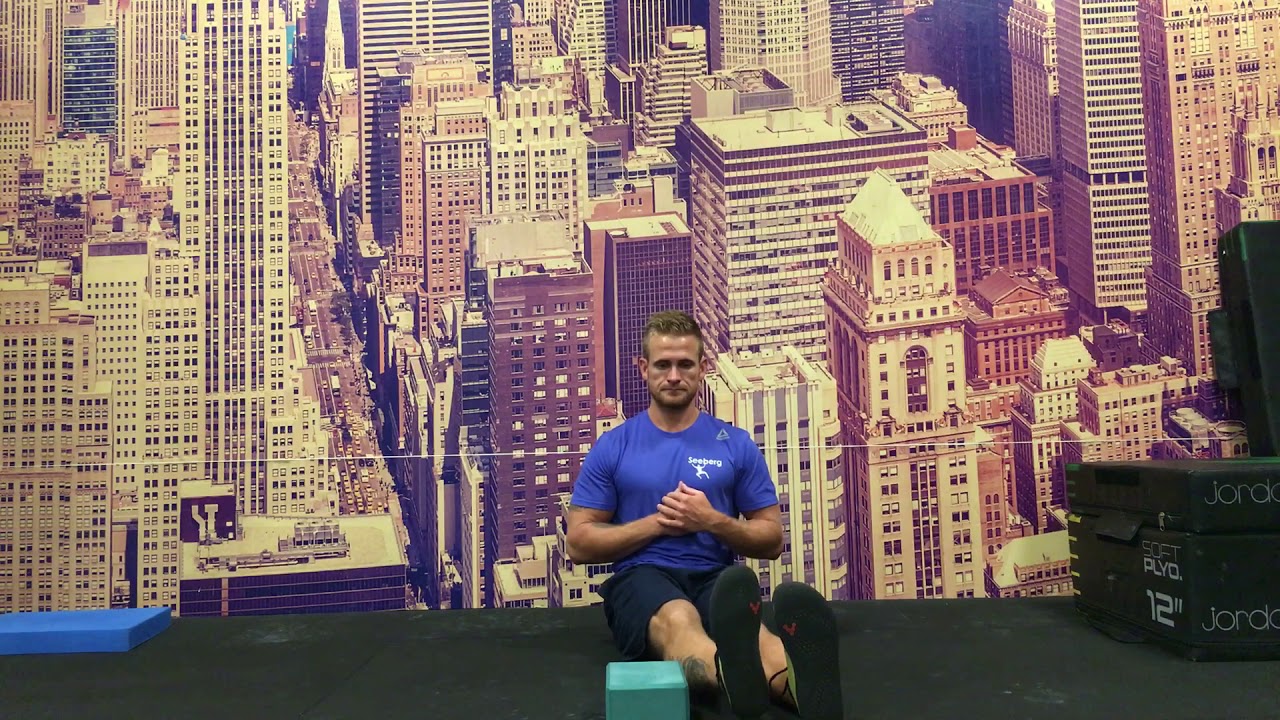 Sitting Straight Leg Lift over Yoga Block - YouTube