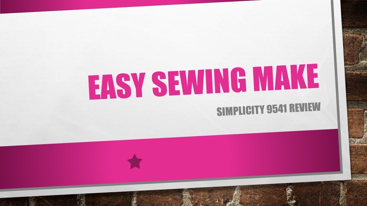 Another Easy Sewing Project | Simplicity 9541 - YouTube
