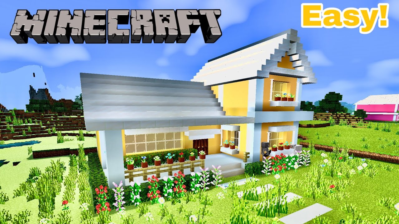Minecraft Build & Interior Tutorial cut yellow house💛💛🏡🏠 - YouTube