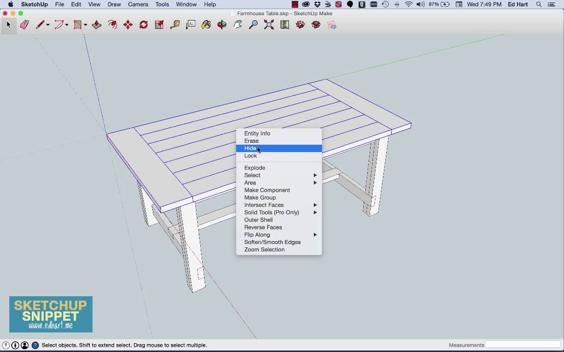 SketchUp Snippet: Hiding and Showing Objects - YouTube