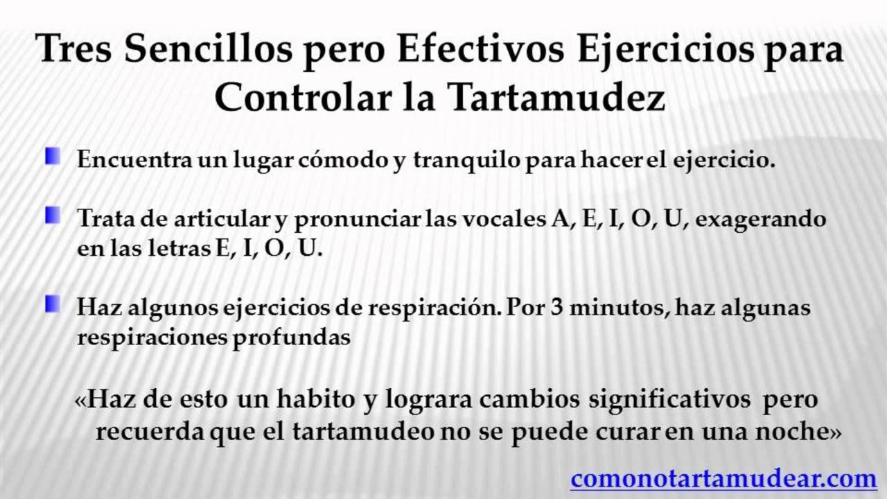 Tratamientos Para Tartamudos - tres sencillos ejercicios - YouTube