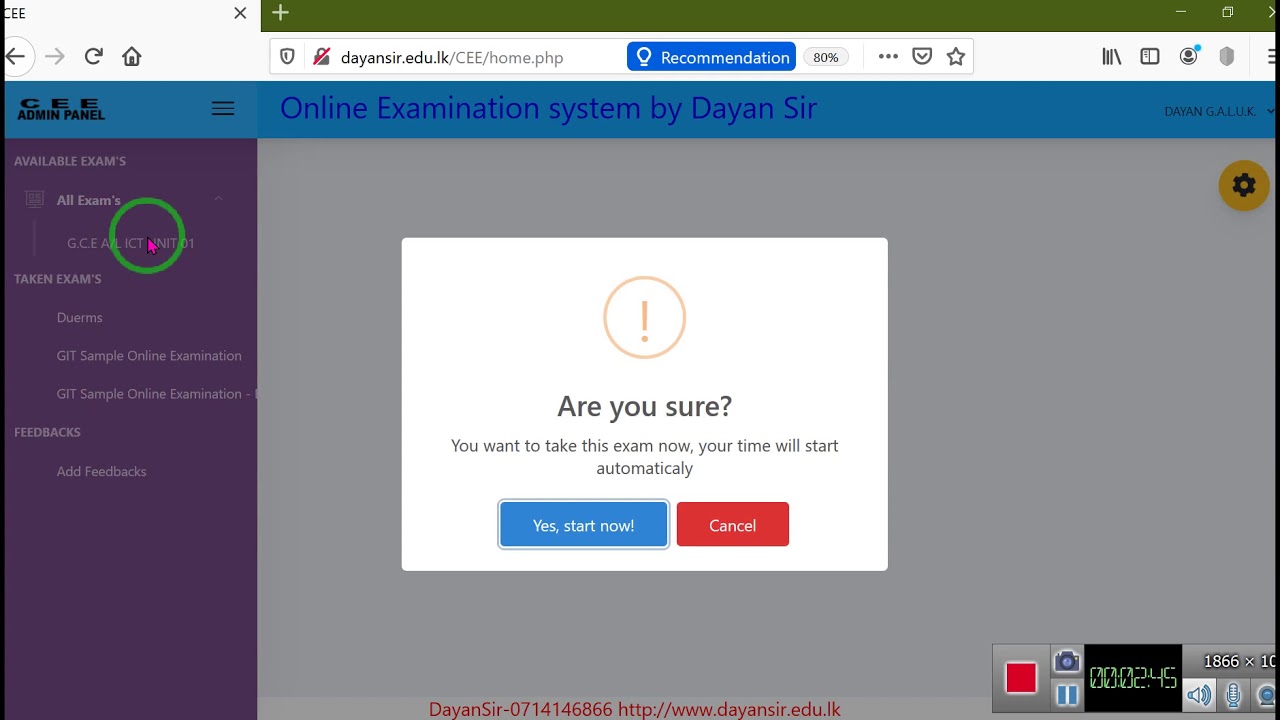 How to do online examination at dayansir.edu.lk - YouTube