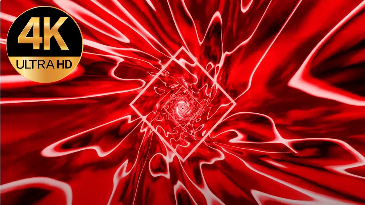 10 Hour TV VJ LOOP NEON Red Color square shape Abstract Background Video - Motion 4k Screensaver ...