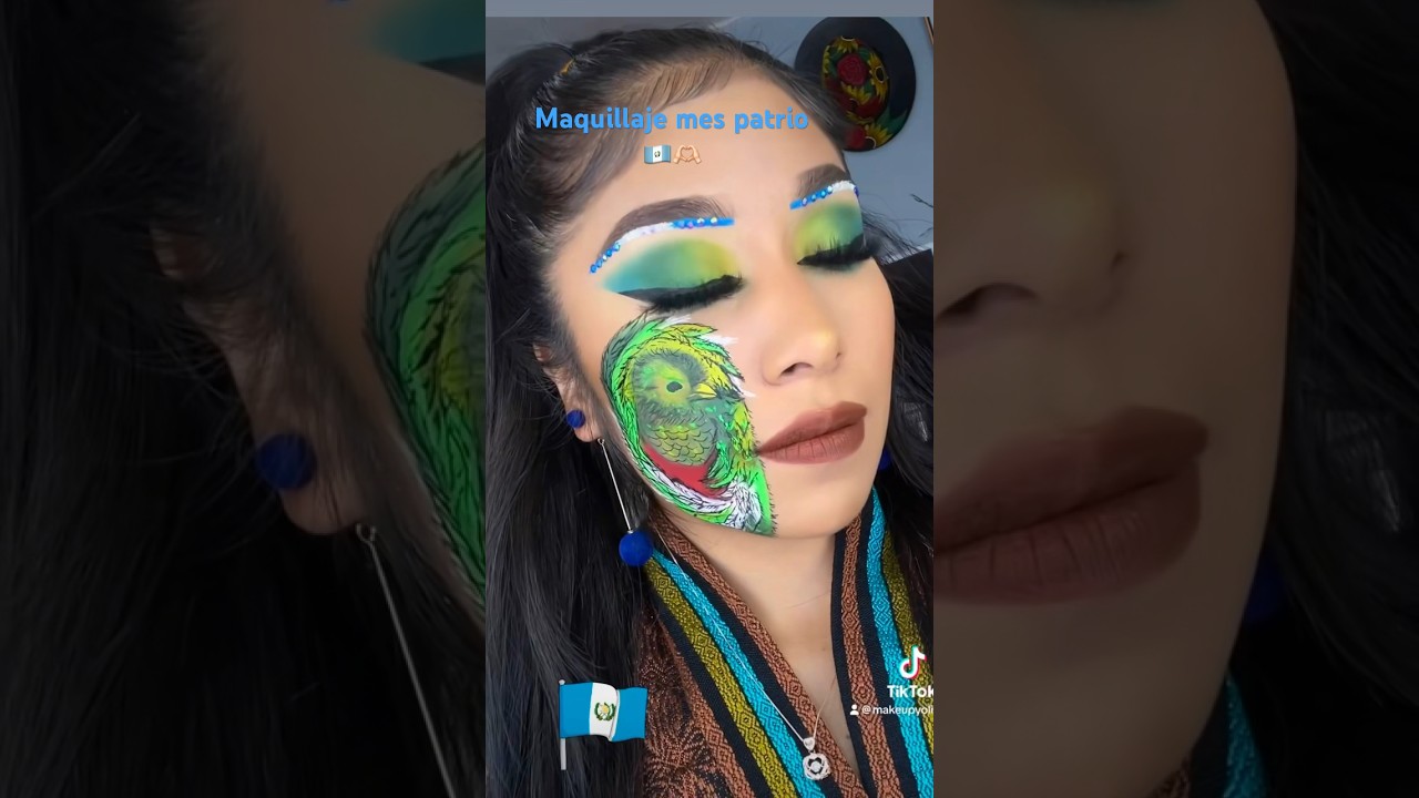 Maquillaje mes patrio 🇬🇹quetzal 🫶🏻 #makeup #makeupshorts #guatemala # ...