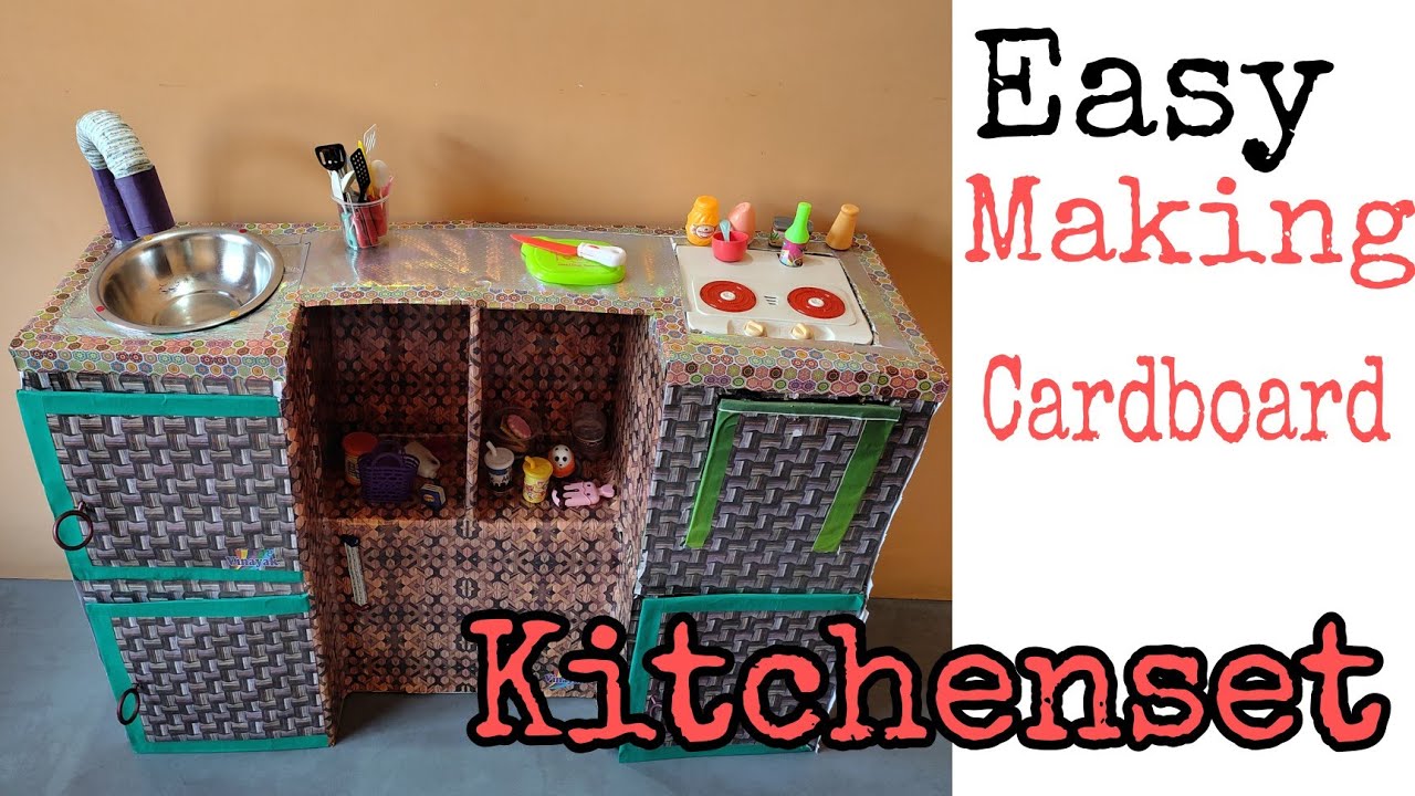 Big Cardboard Kitchenset no.2/Easy making cardboard kitchenset - YouTube