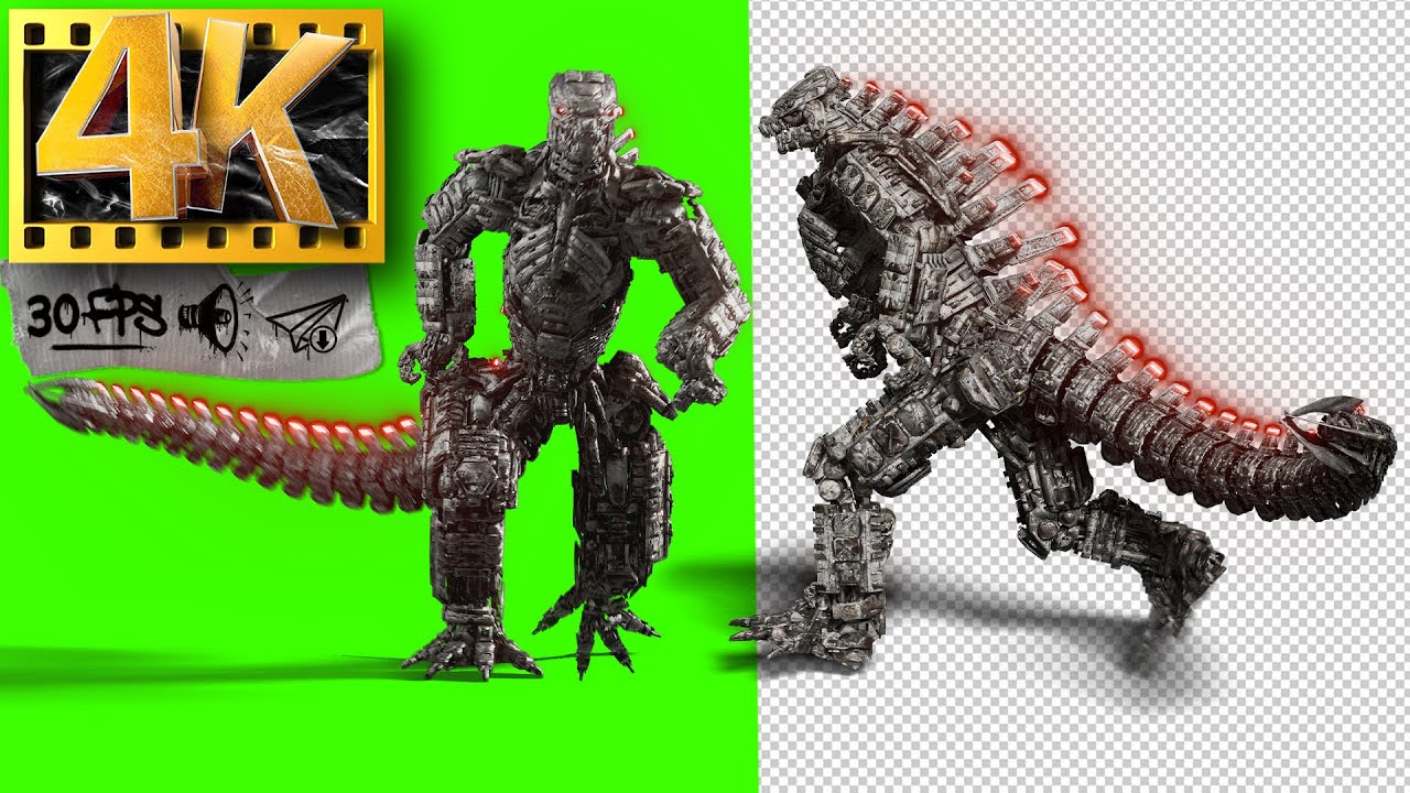 MechaGodzilla | Godzilla Green Screen - Footage 4K - YouTube