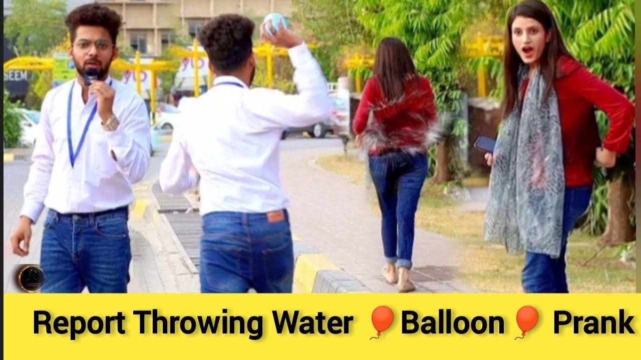 Reporter throwing water balloon prank 😂 ll funny prank video 😂 ll - YouTube