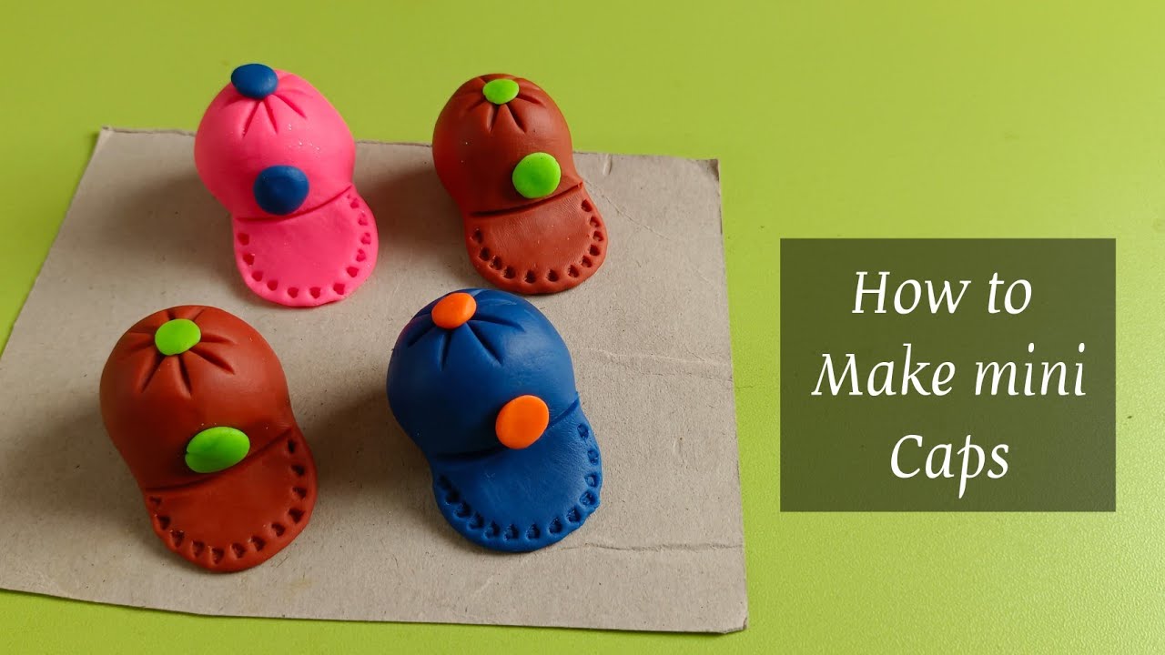Mini Polymer Clay Caps||DIY Easy Tutorial Making Colourful Caps with ...