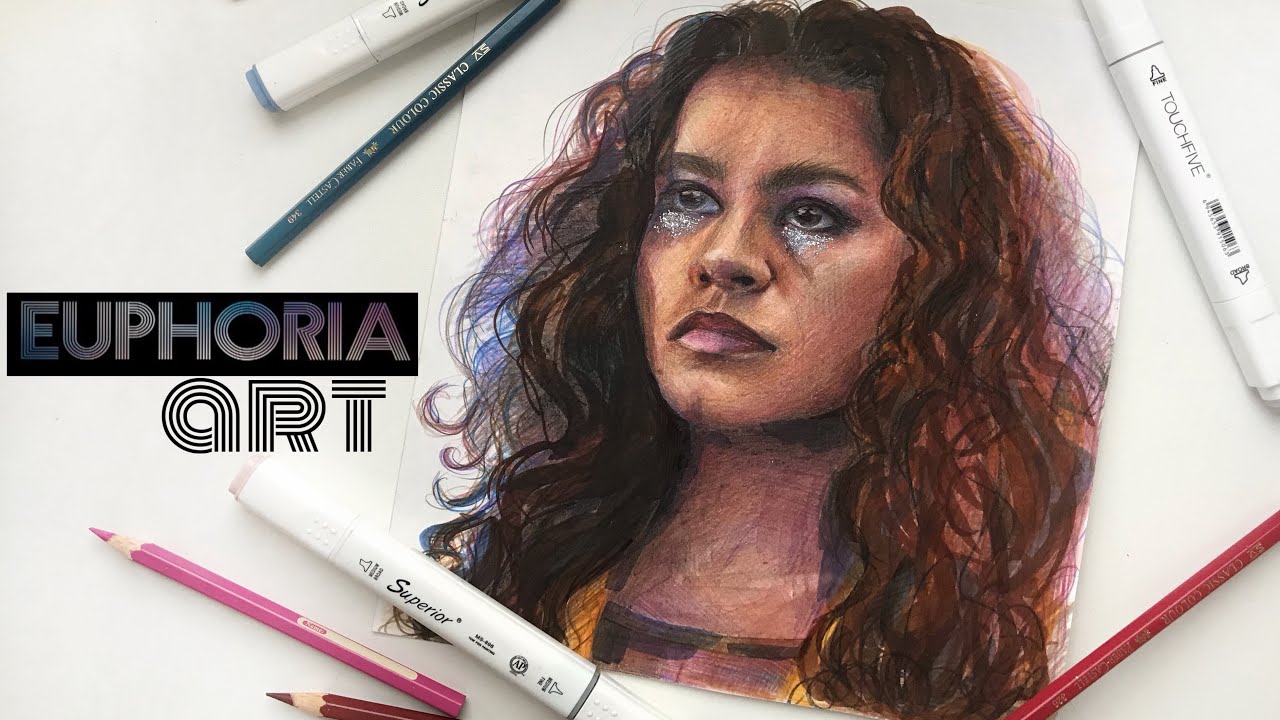 EUPHORIA ART: Rue’s portrait| ZENDAYA - YouTube