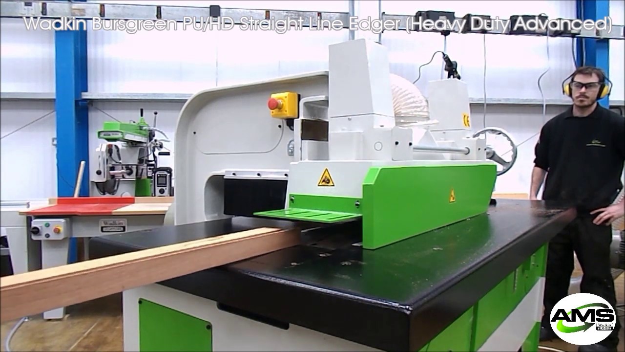 Cutting timber on our new Wadkin Bursgreen PU/HD Straight Line Edger ...