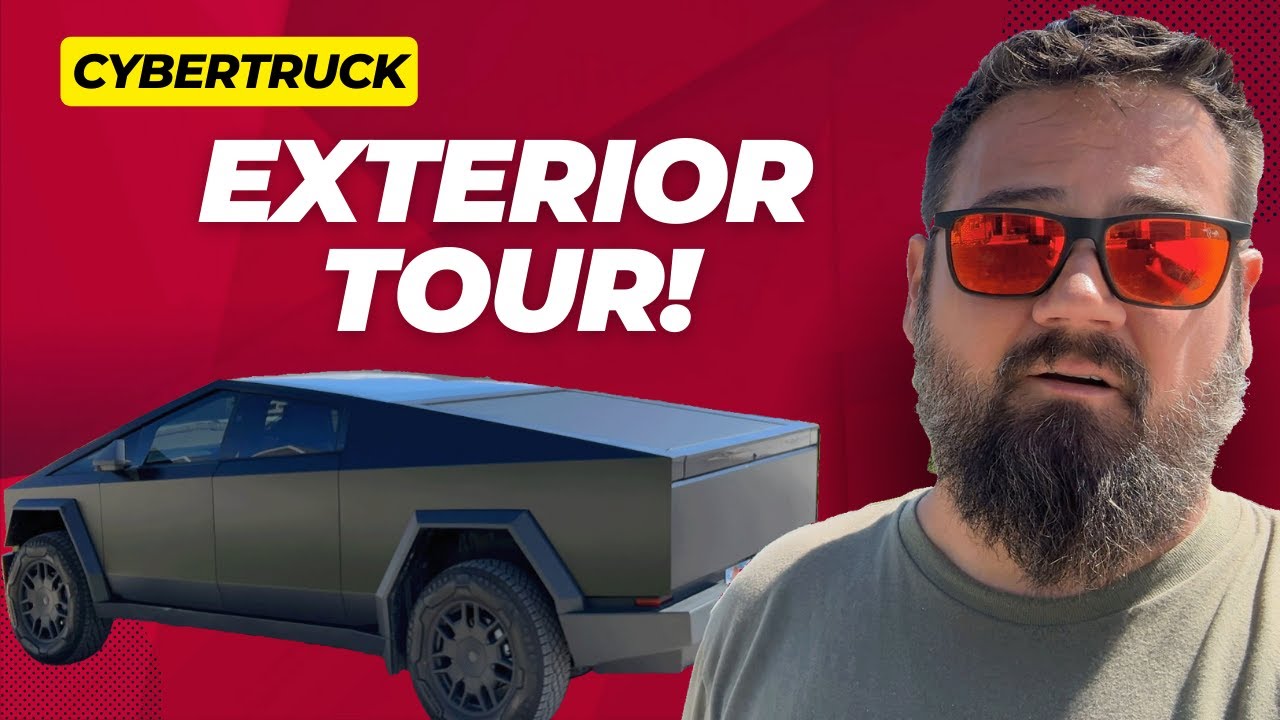 Tesla Cybertruck EXTERIOR Walk Around Tour 4K! Buttons and Features ...