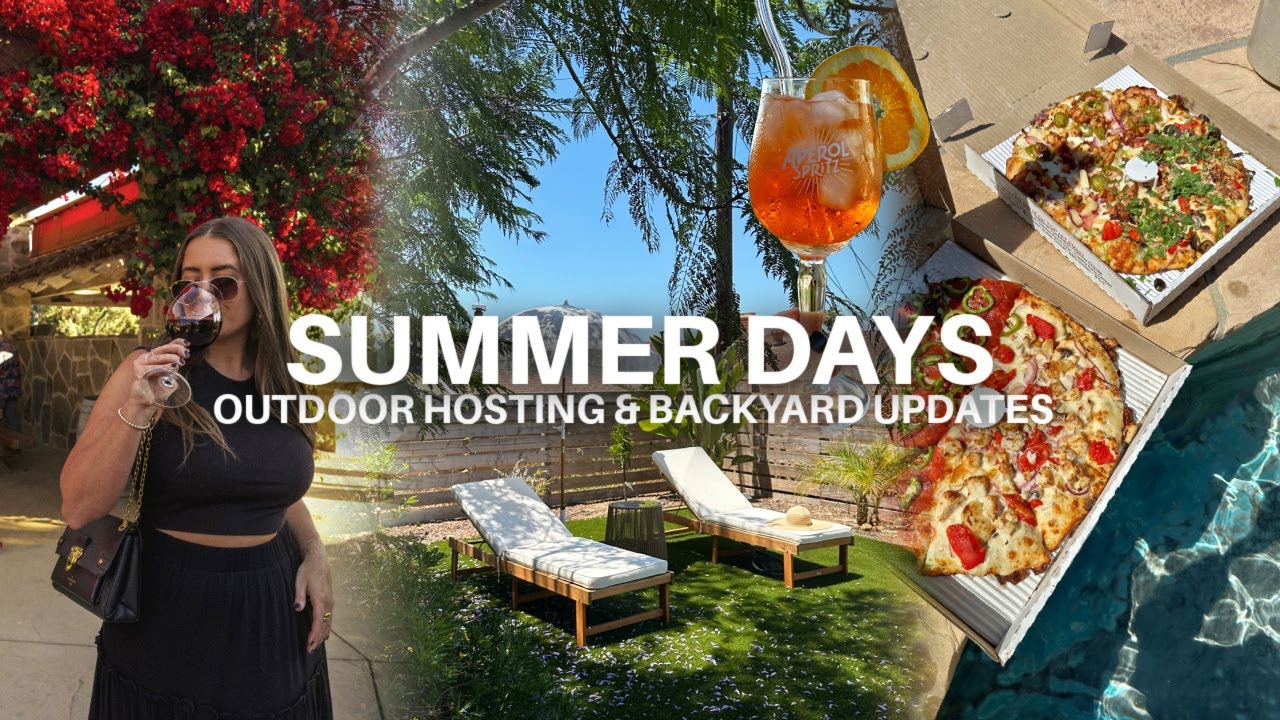 SUMMER WEEKEND VLOG☀️ backyard hosting, pool days, patio updates, & a ...