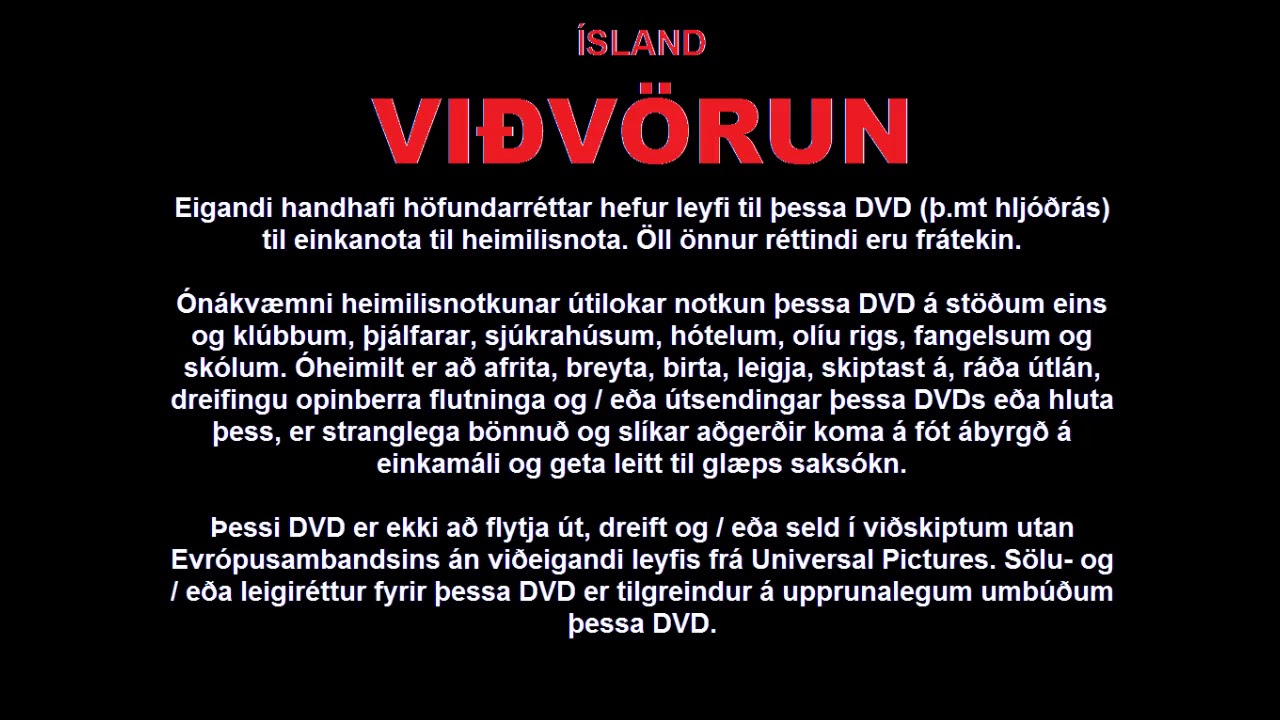 Universal Pictures Warnings - YouTube