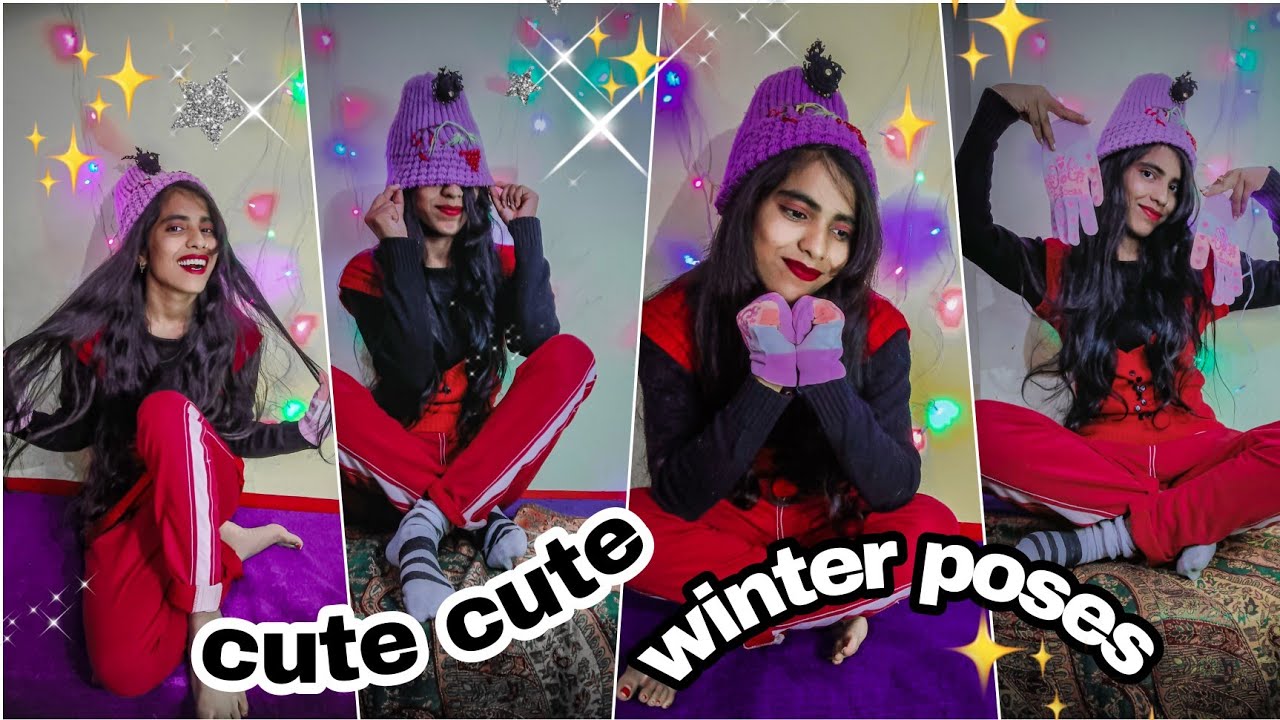 30+ Cute WINTER POSES ️| Poses for girls in Winter Outfit & Cap | Poses ...