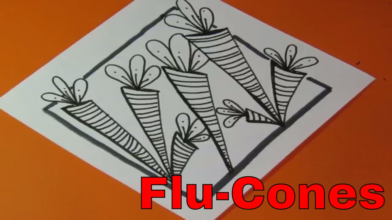 Flu-Cones - super simple tangle - YouTube