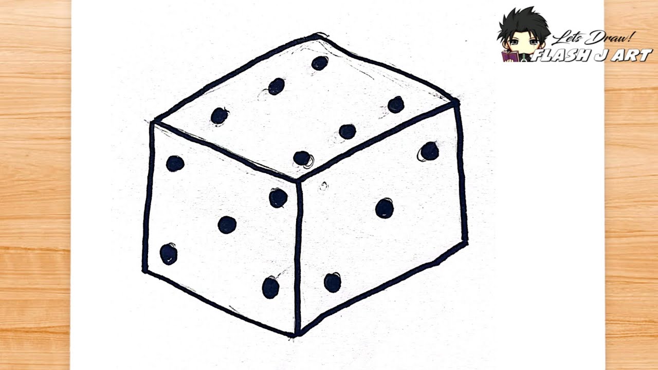How to draw dice - YouTube