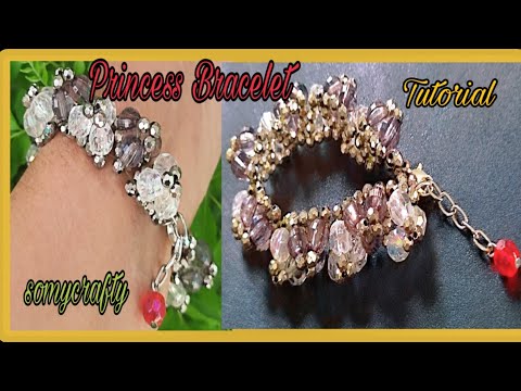 Princess Bracelet Tutorial /how to make Crystal Beads Bracelet ...