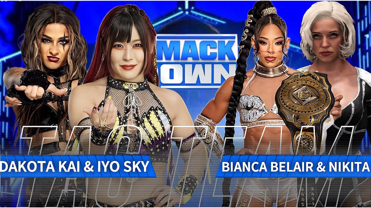 WWE 2K24 Smackdown : Dakota Kai & Iyo Sky VS Bianca Belair & Nikita ...