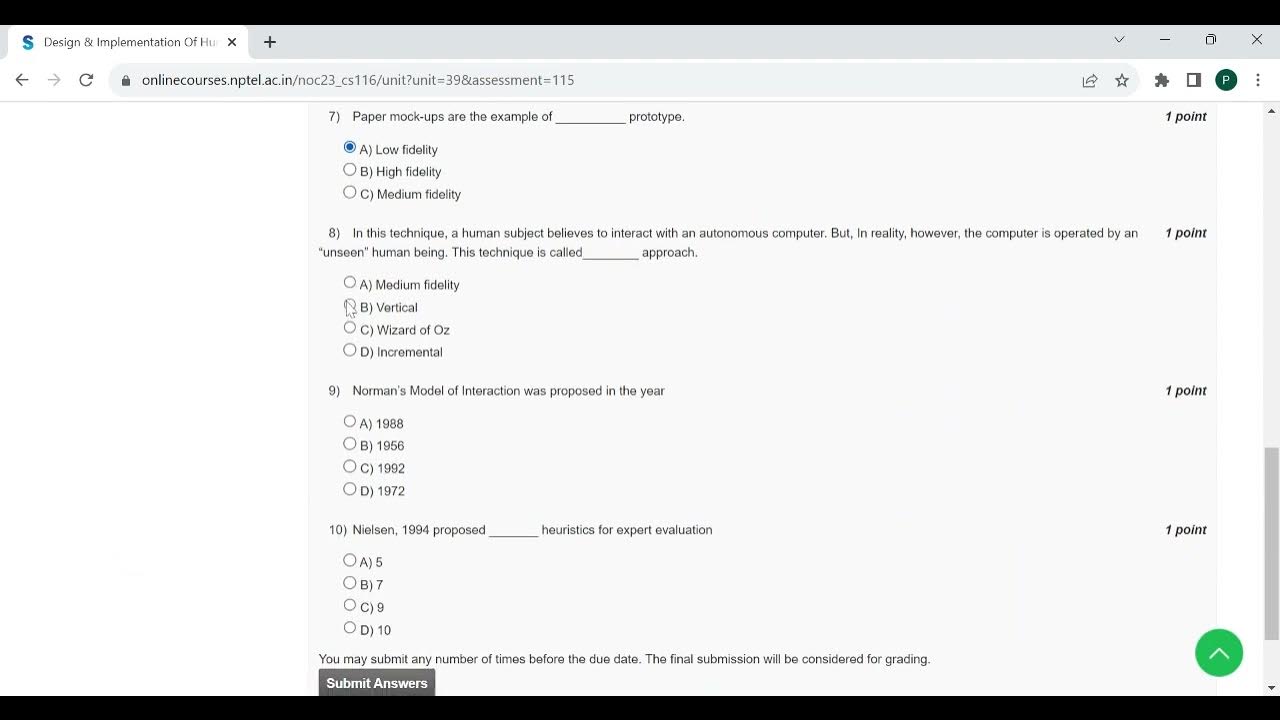 Design & implementation of Human-Computer Interfaces week 4 assignment (nptel) - YouTube