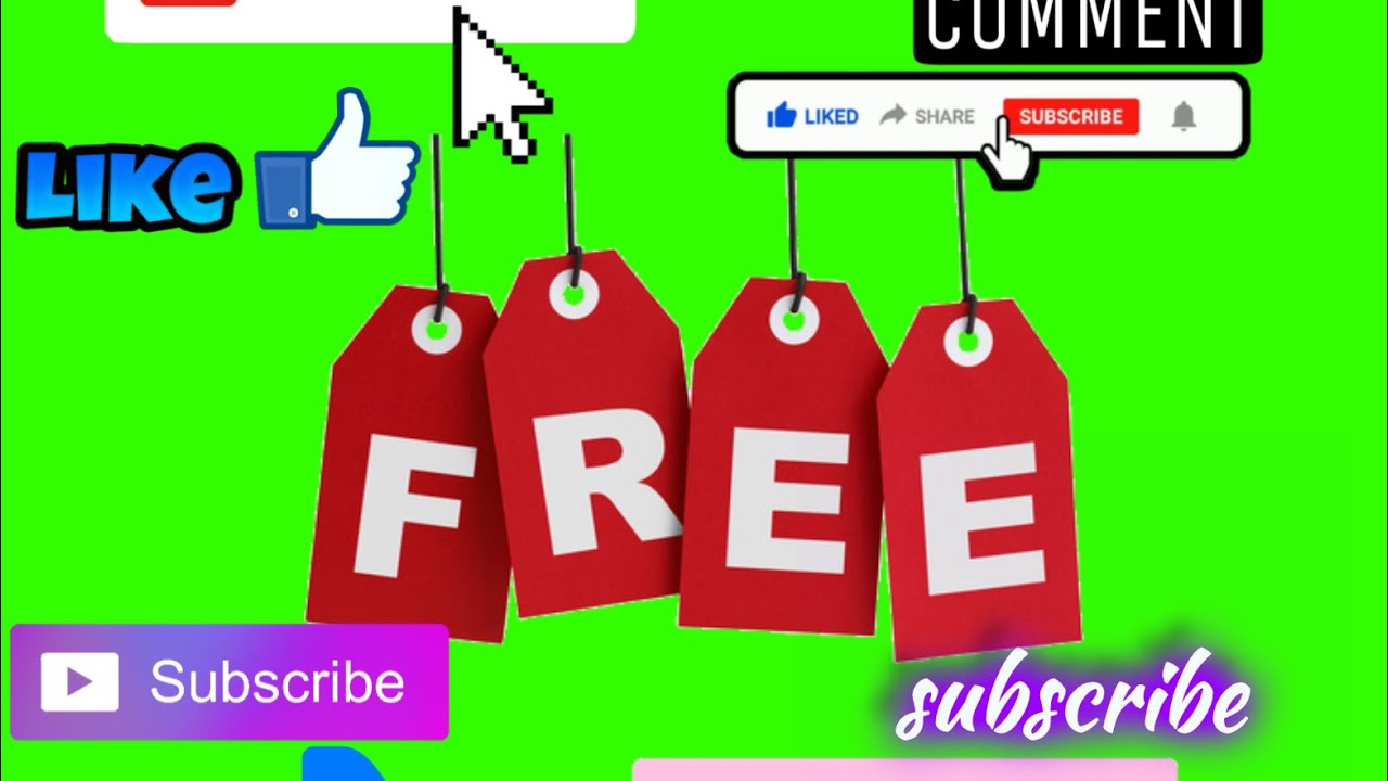 Free green screen like and subscribe button animations - YouTube