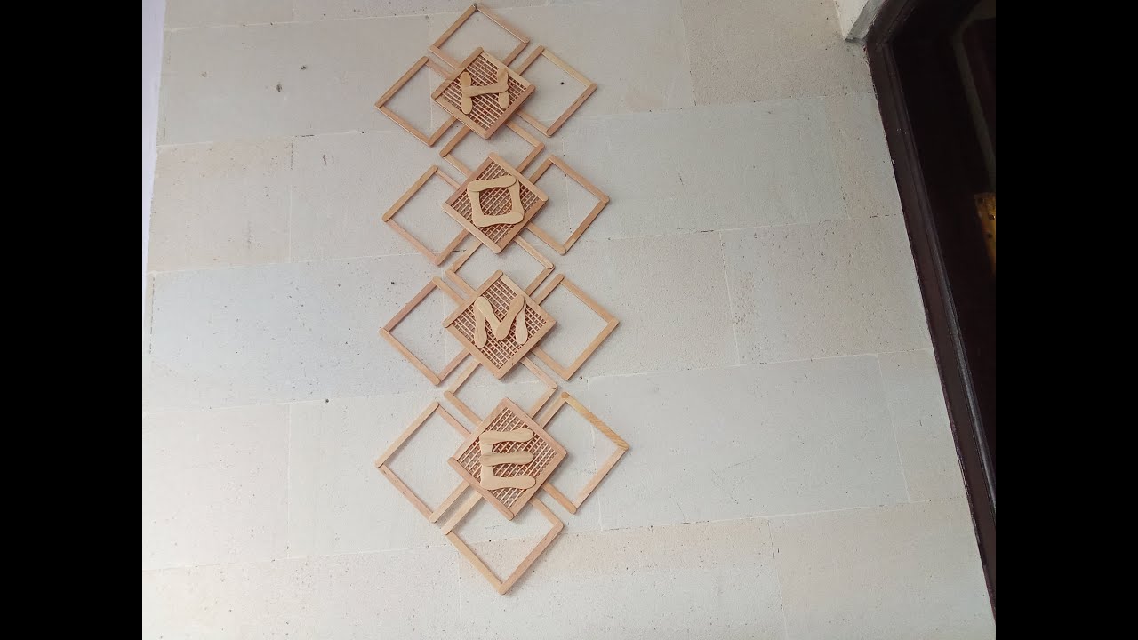 Tutorial buat HIASAN DINDING dari stik es krim - YouTube
