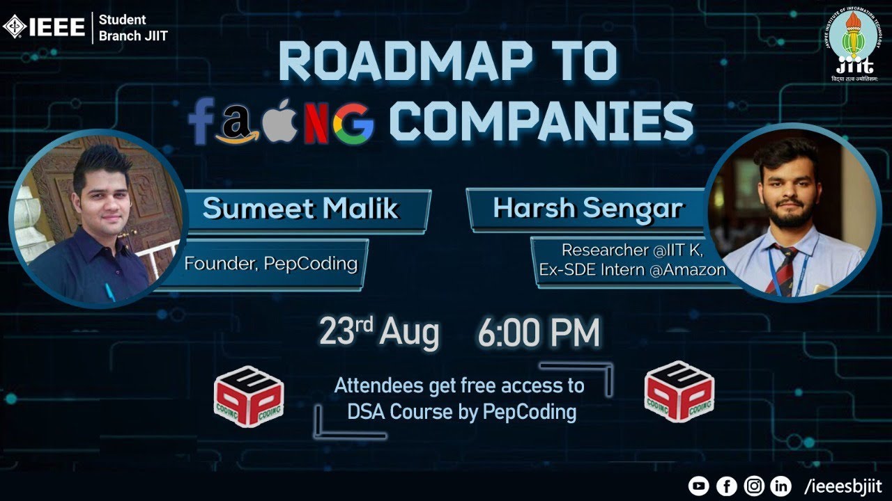 Roadmap To FAANG Companies - Webinar with Sumeet Malik and Harsh Sengar! - YouTube