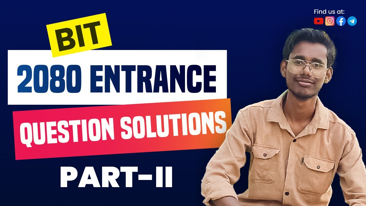 2080 Entrance Questions | Part-II | Mathematics | BIT Entrance ...