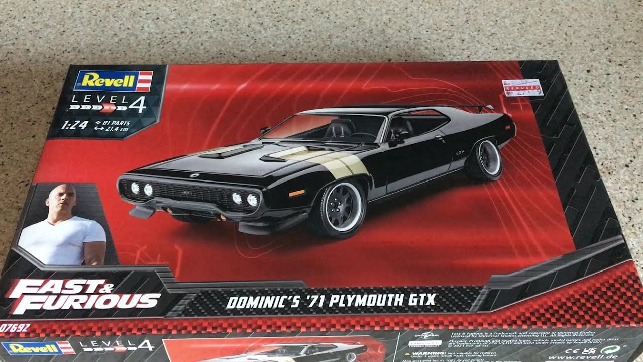 Revell 1971 Plymouth GTX 1/24 Scale Fast & Furious Model Kit Unboxing ...