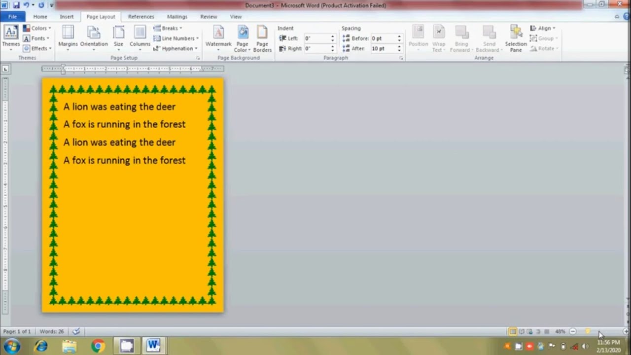 Ms word me page border kaise lahaye // How to apply page border in ms ...