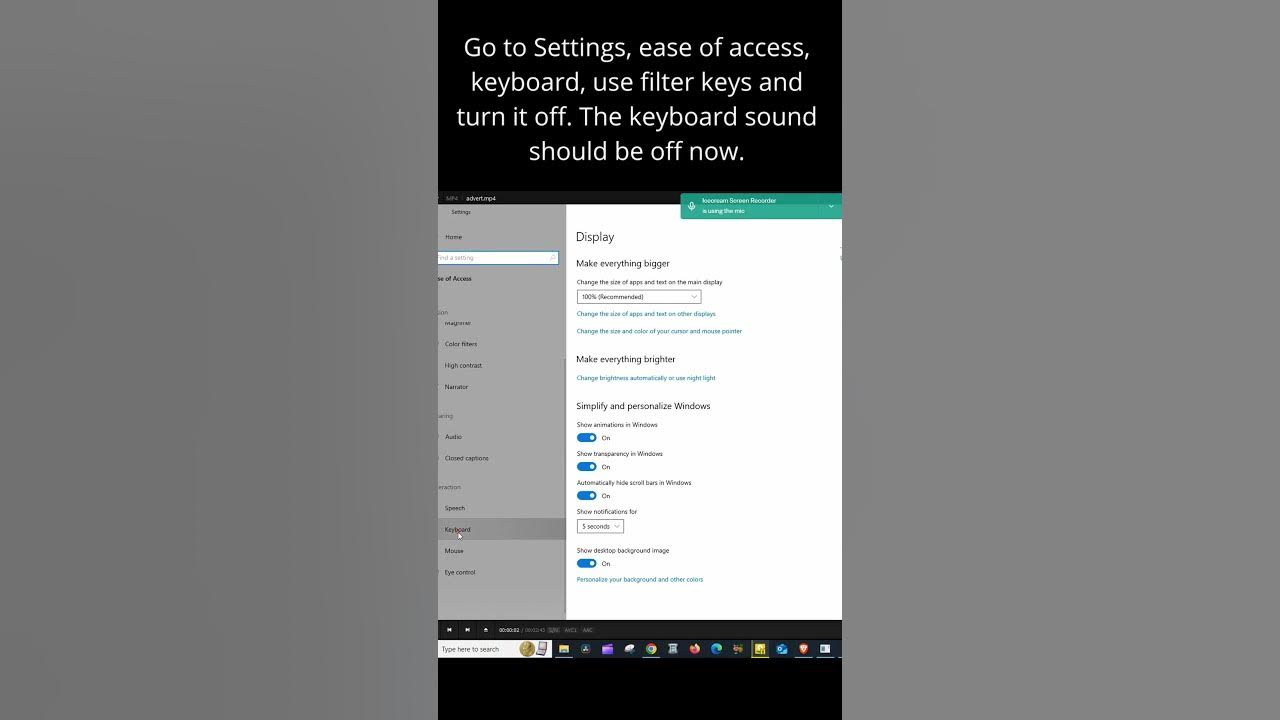 How to stop Keyboard Beep/click sounds on your windows 10 and windows ...
