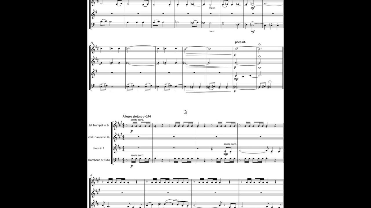 FM864 Wickens Three Pieces for Brass Quintet 3 - YouTube