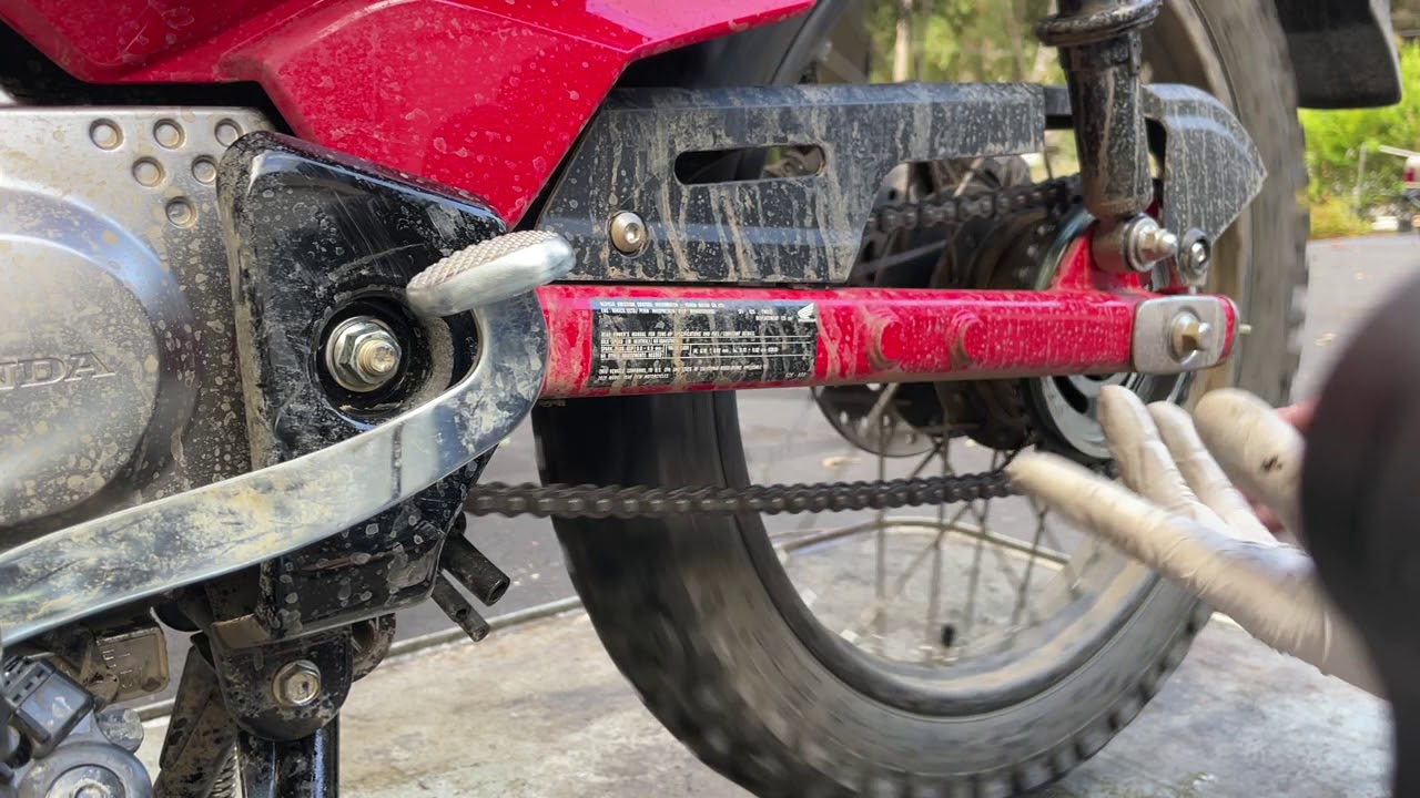Trail CT125 chain clean & lube - YouTube